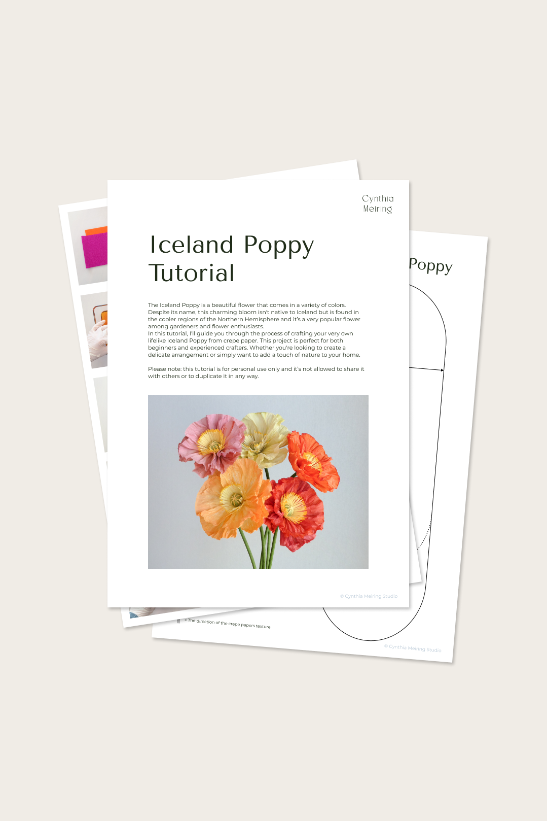 Paper Iceland Poppy tutorial & templates – Cynthia Meiring Studio